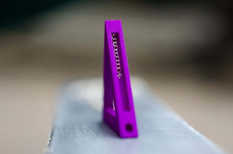 Purple Triangle 3d Printed Pendant Necklace Triangular Unusual Shape ...
