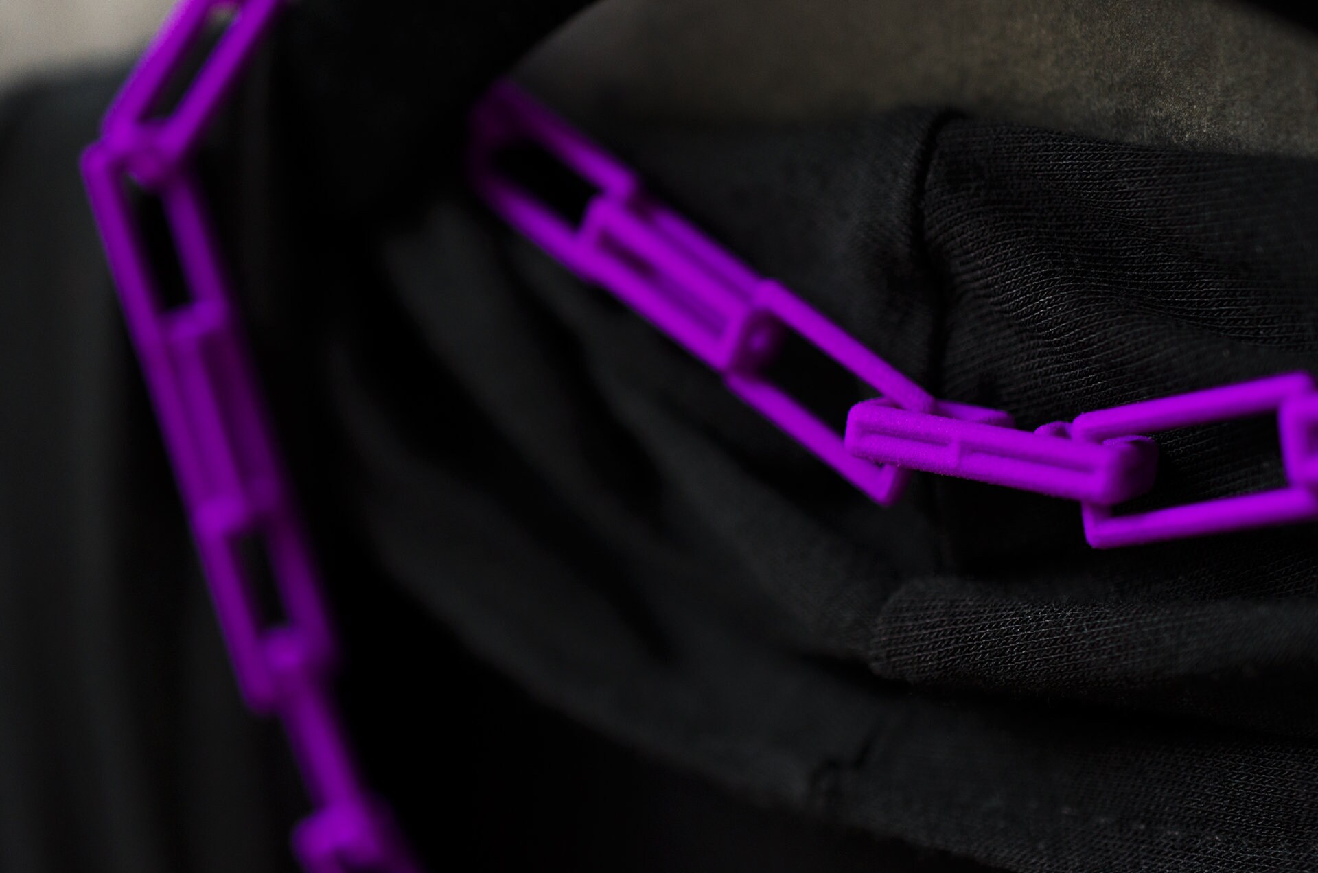 3d Printed Purple Chain Geometric Necklace Wearable Art - Etsy