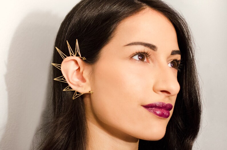 Big 3d Printed Single Brass Ear Cuff No Piercing Needed - Etsy