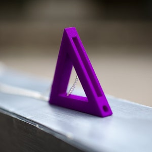 Purple Triangle 3d Printed Pendant Necklace Triangular Unusual Shape ...