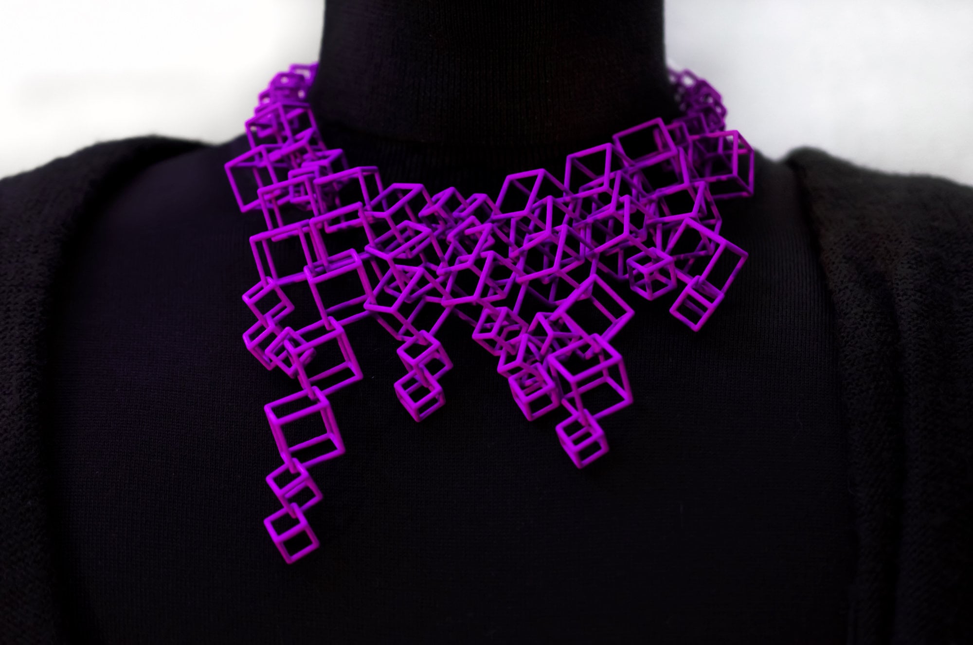 Large 3d Printed Geometric Architecture Necklace for Architect or ...