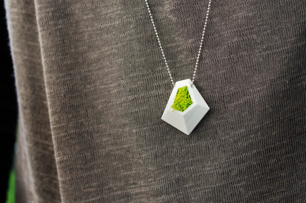 3d Printed Pendant Bio Vegan Gift Real Moss Eco Friendly Plastic Nature ...