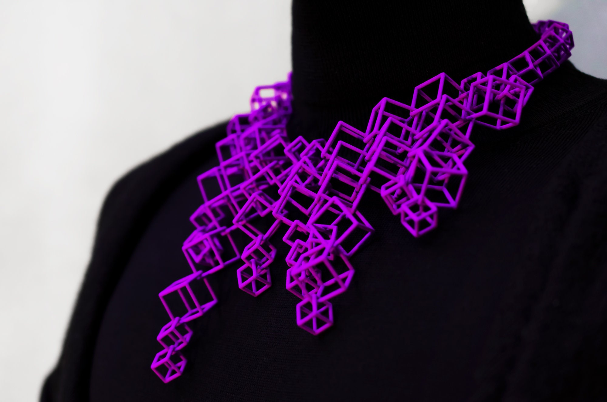 Large 3d Printed Geometric Architecture Necklace for Architect or ...