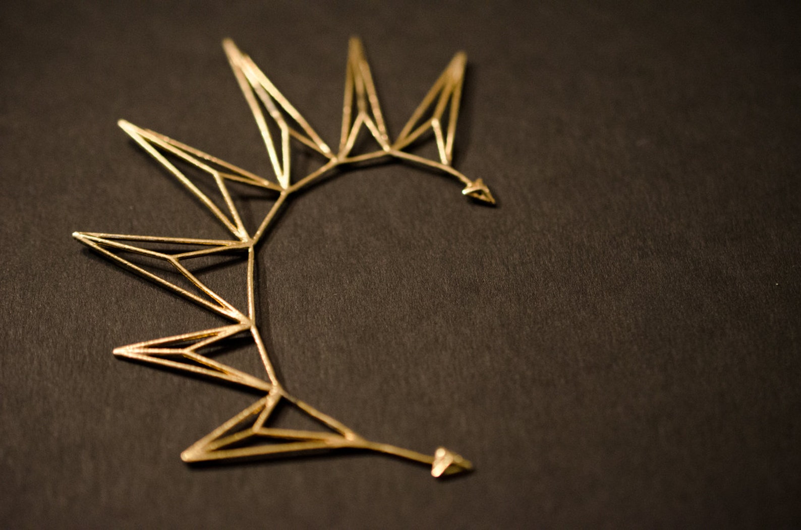 Big 3d Printed Single Brass Ear Cuff No Piercing Needed - Etsy