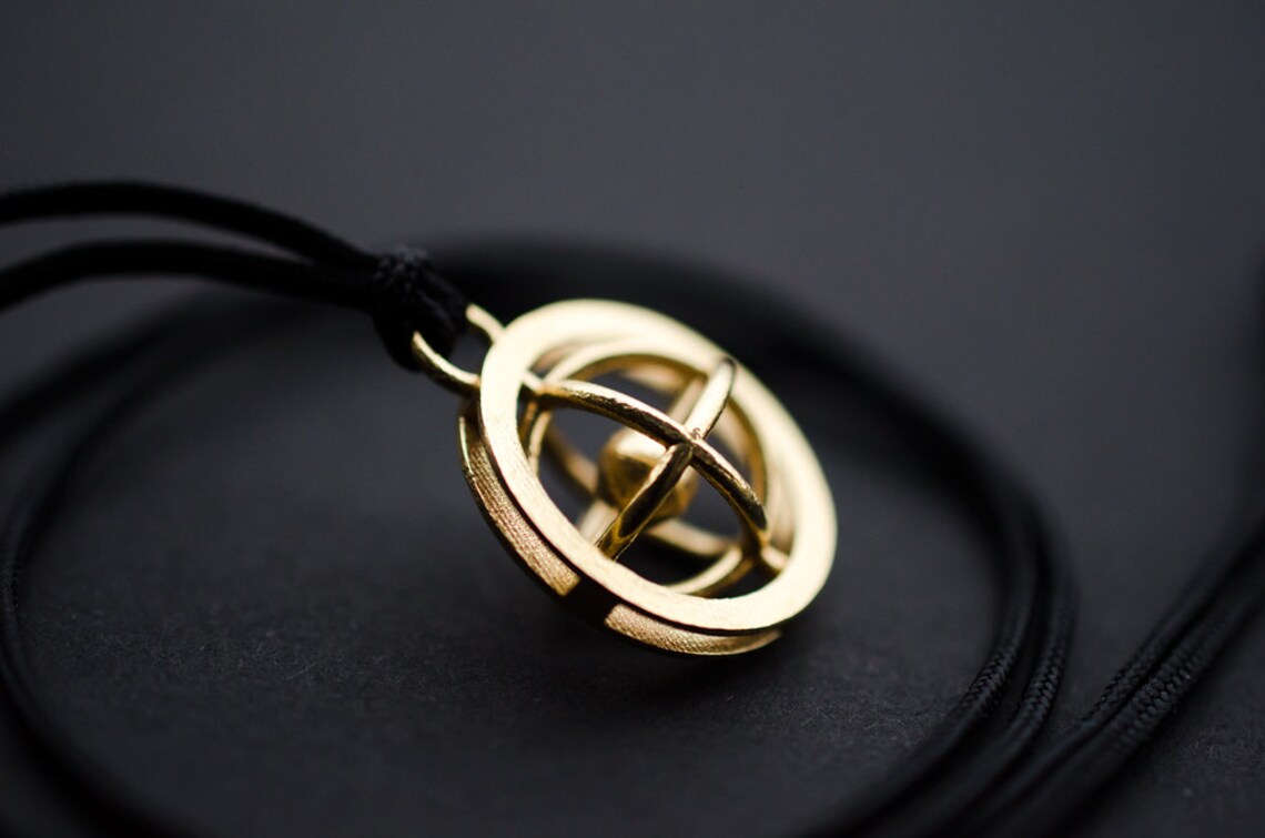 3d Printed Geometric Pendant in the Shape of a Gyroscope | Etsy