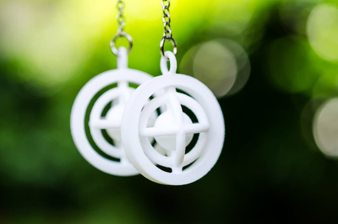 3d Printed Earrings Saturn Planet Kinetic Jewelry Gyroscope Rotating ...