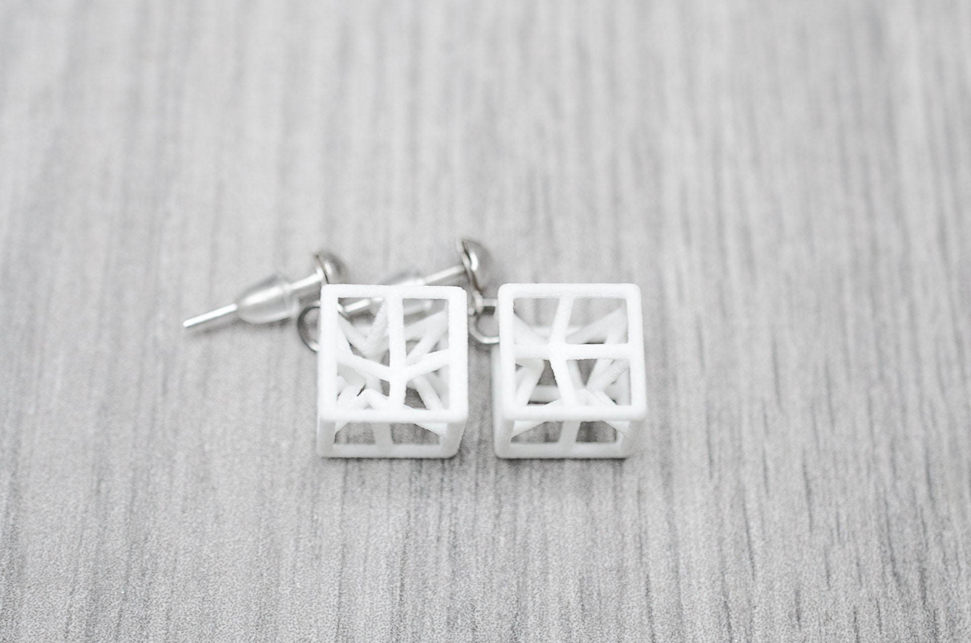 3d Printed Geometric Cubic Earrings, Gift for Architecture Student Math ...