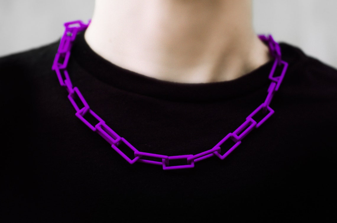 3d Printed Purple Chain Geometric Necklace Wearable Art - Etsy UK