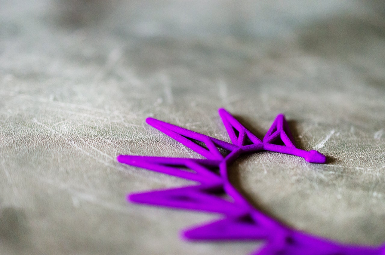 3d Printed Purple Single Earring Non Pierced Ear Cuff Crawler Climber ...