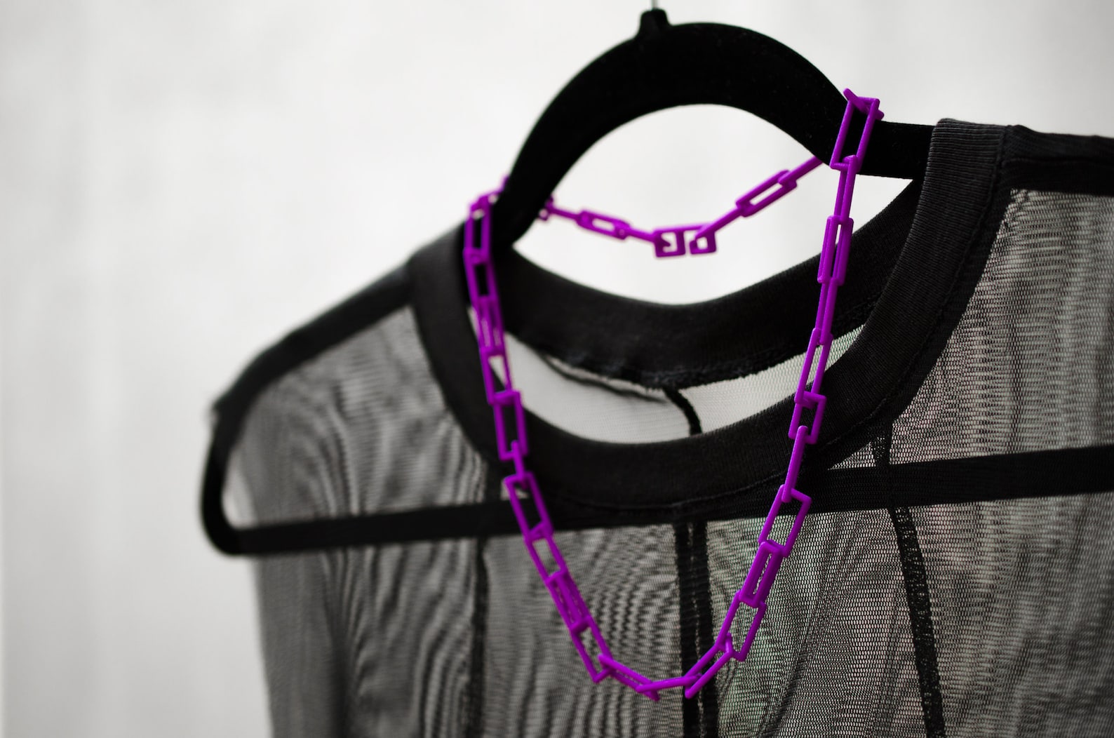 3d Printed Purple Chain Geometric Necklace Wearable Art - Etsy