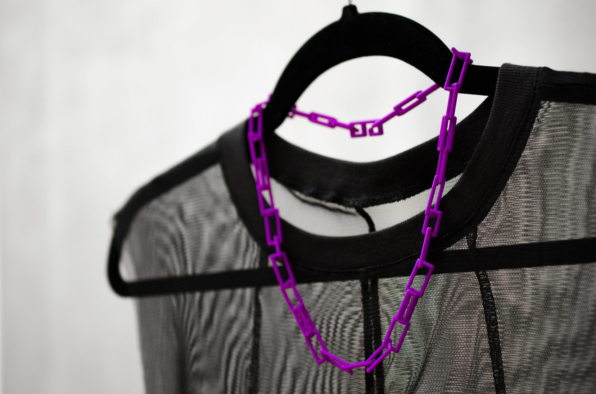 3d Printed Purple Chain Geometric Necklace Wearable Art - Etsy