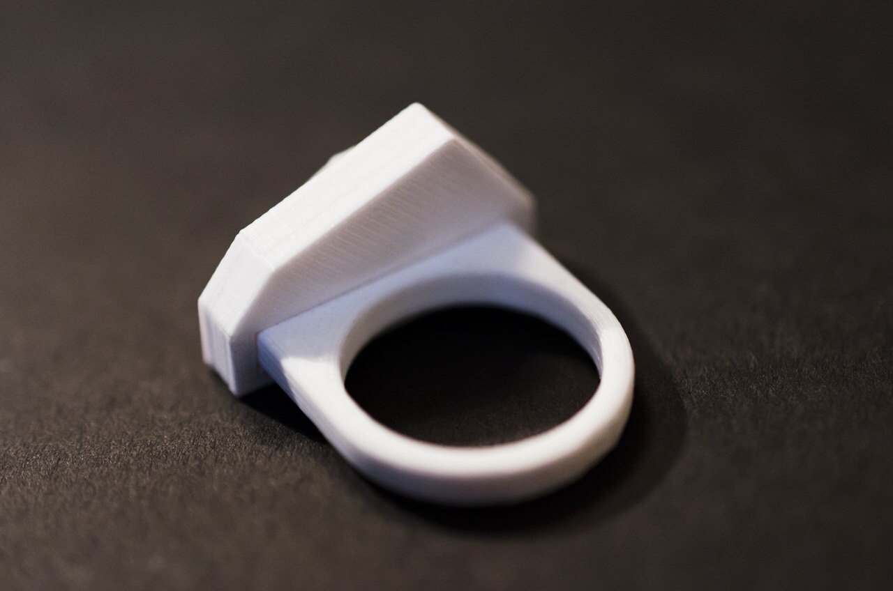 3d Printed White Eco Friendly Plastic Ring Geometric Architecture Gift ...
