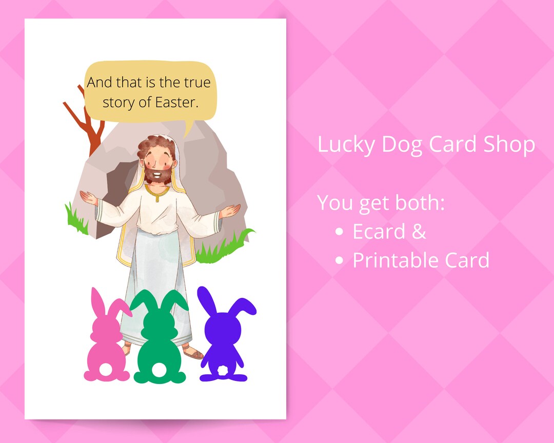 Ecard & Printable Easter Card, True Story, Jesus, Bunnies - Etsy