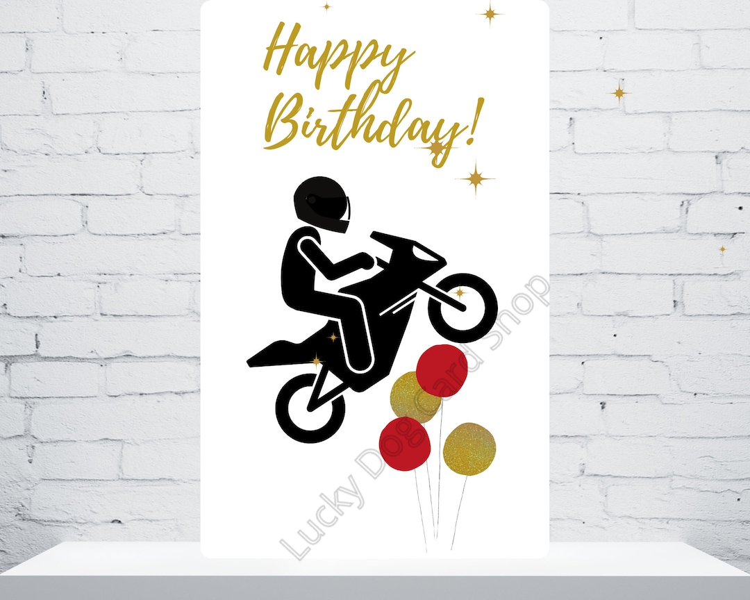 PRINTABLE Birthday Card Motorcycle Kids - Etsy