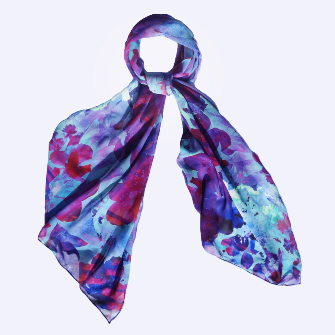 Boho Head Scarf, Floral Head Scarf, Pretty Head Scarf, Abstract Arty ...