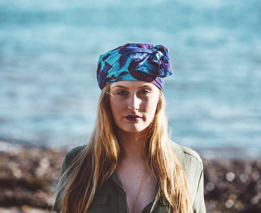 Boho Head Scarf, Floral Head Scarf, Pretty Head Scarf, Abstract Arty ...