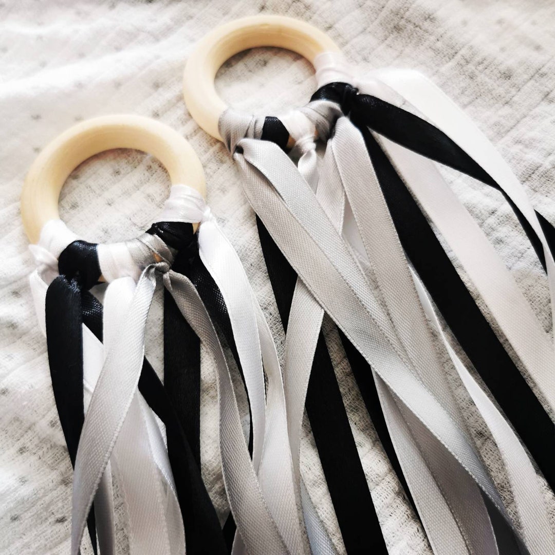 Sensory Ribbon Toy, Black and White, Baby Sensory, Ribbon, Baby Gift ...