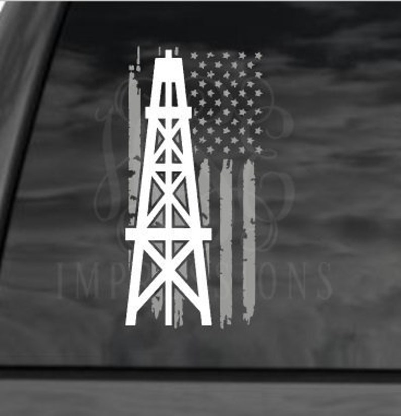 USA Oil Field Decal Sticker Derrick Pump Jack Black Gold - Etsy