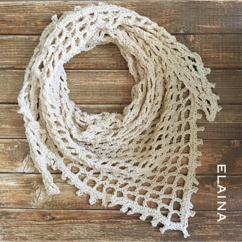 Crochet Triangle Scarf Pattern / Spring Scarf Tutorial / - Etsy