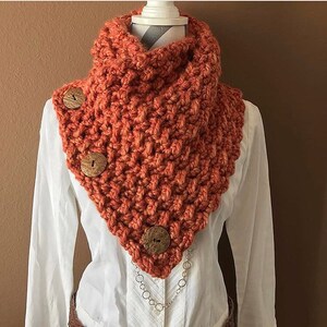 Crochet Button Scarf PDF Pattern, Cowl, Winter, Fall, Cozy, PDF, Gifts ...