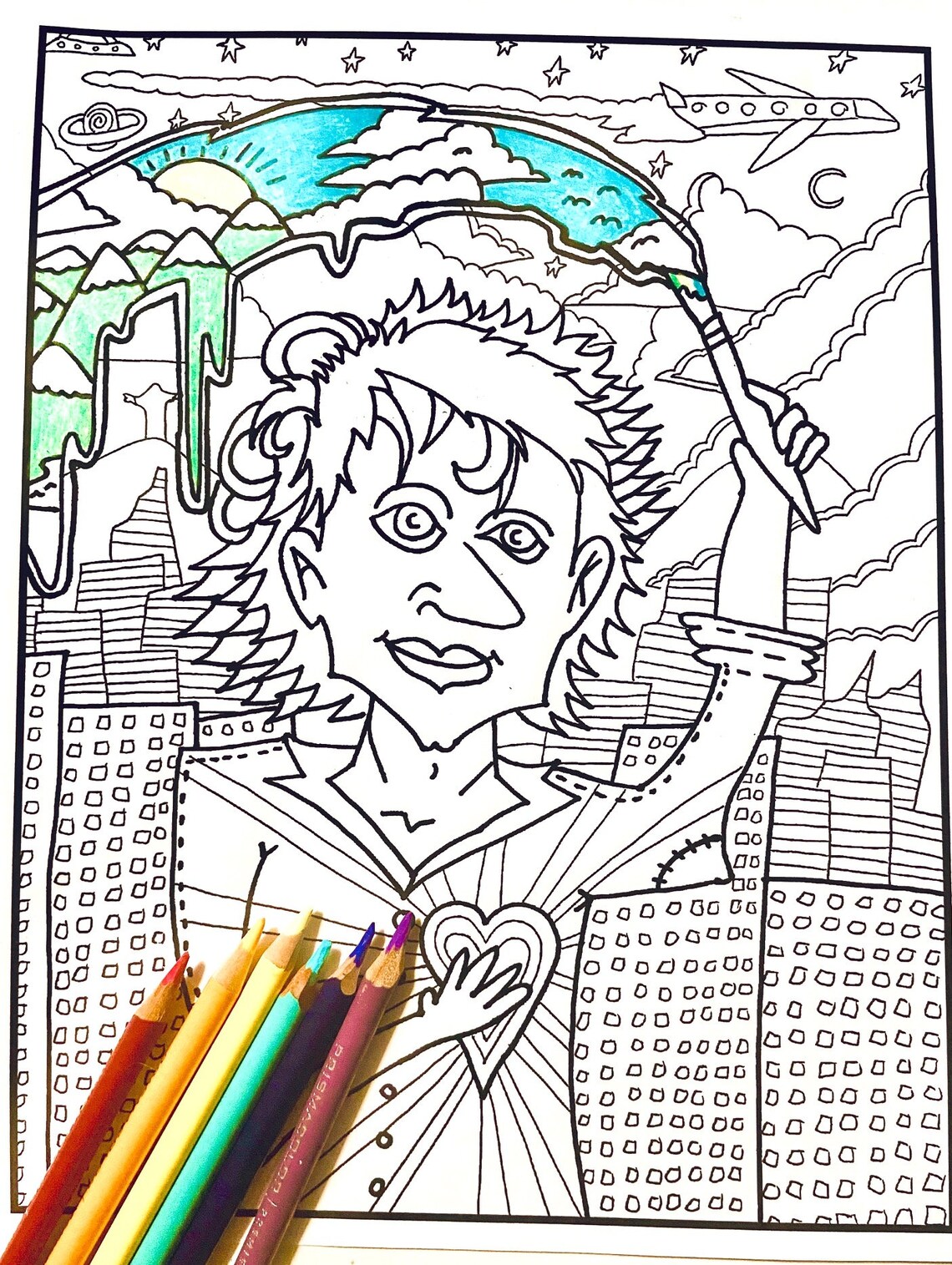 Coloring Book Pictures (5 Unique Illustrations), by Andrew Kaminski - Etsy