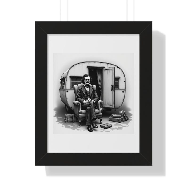 Edgar Allan Poe Framed Vertical Poster, Vintage Wall Art, Literary Home ...