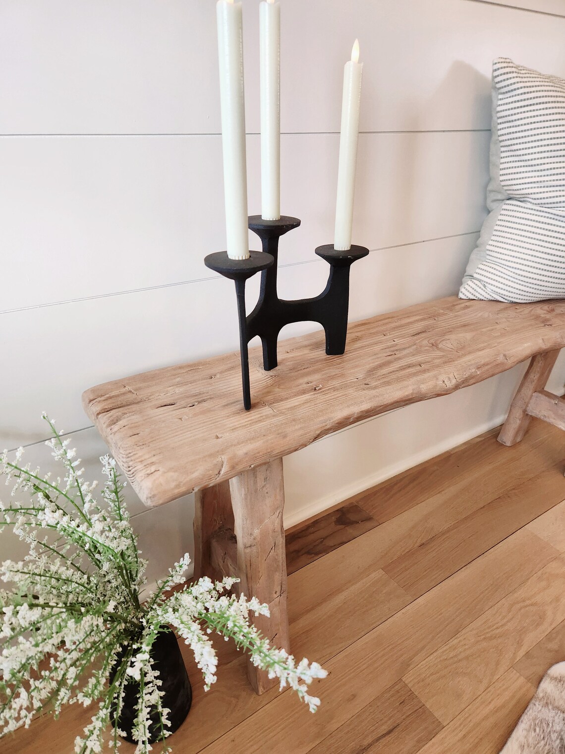 Wood Noodle Skinny Bench 4ft X 9 X 18 Weathered Blonde Driftwood Rustic ...