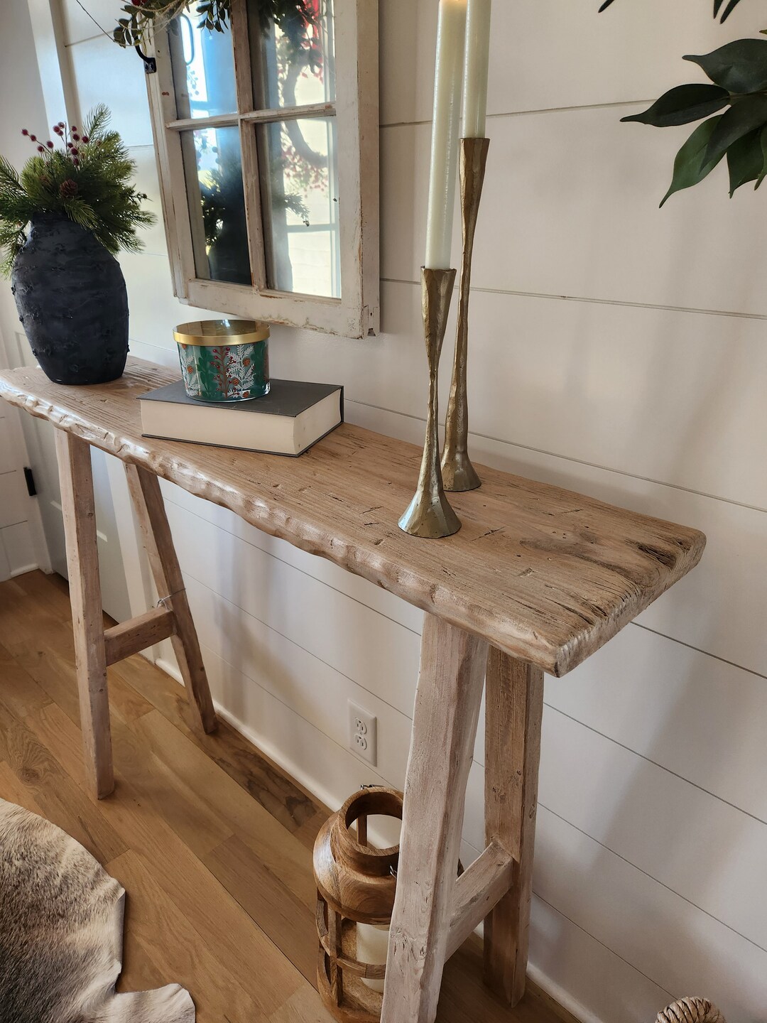Wood Noodle Console Entry Table 4ft X 10x 34 Weathered Blonde Driftwood ...