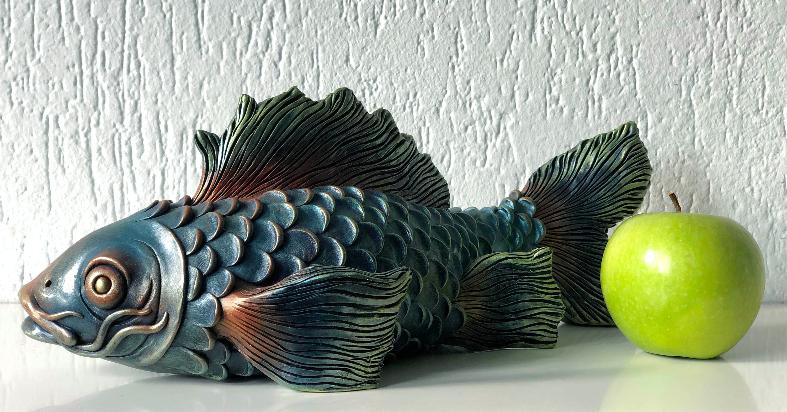 Decorative Handmade Koi Fish, Living Room Office Desktop, Koi Fish Made ...