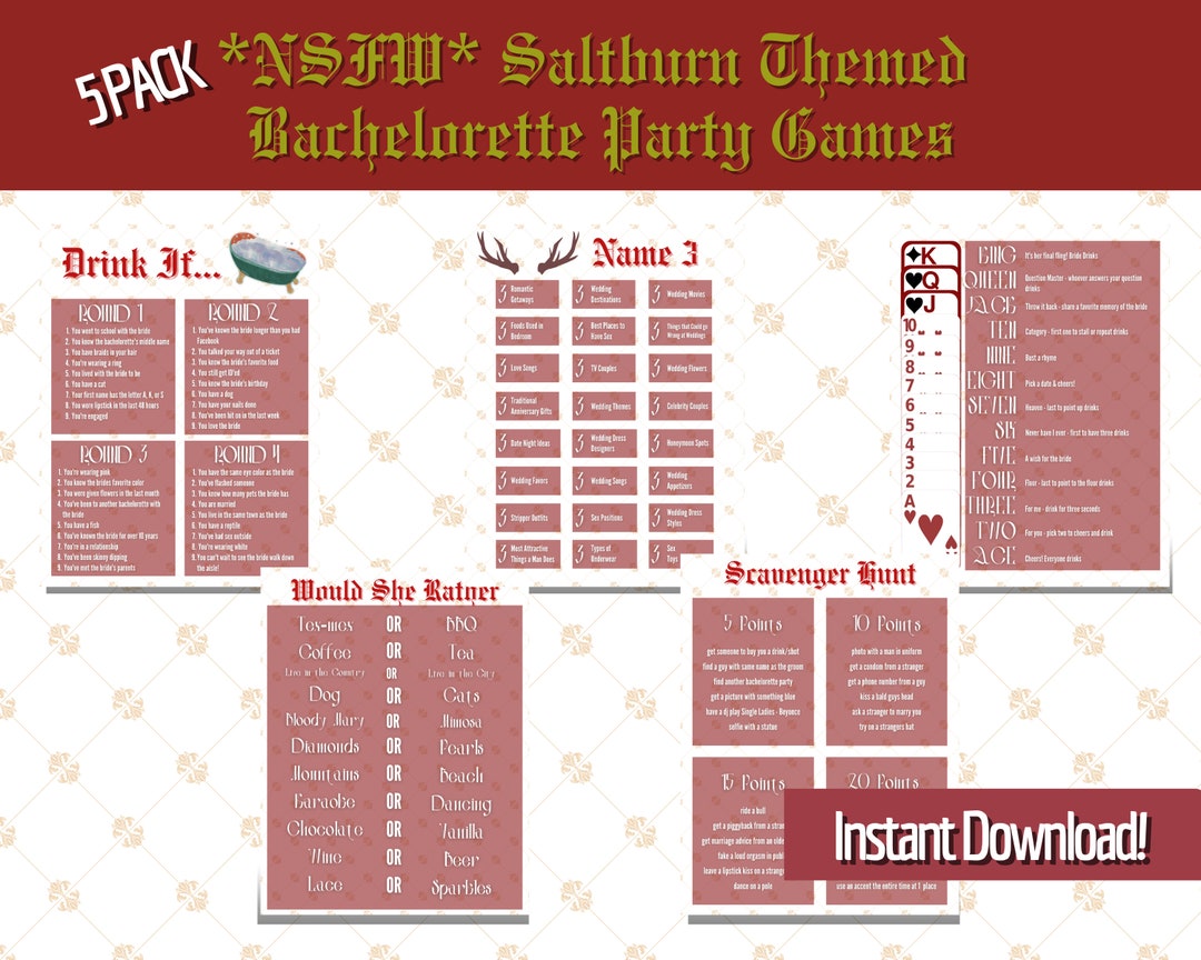 Saltburn Bachelorette Party Games | Bachelorette Weekend | Games ...