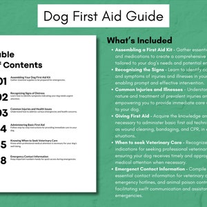 Dog First Aid Guide | Injury Care | Emergency Guide | Instant Download ...