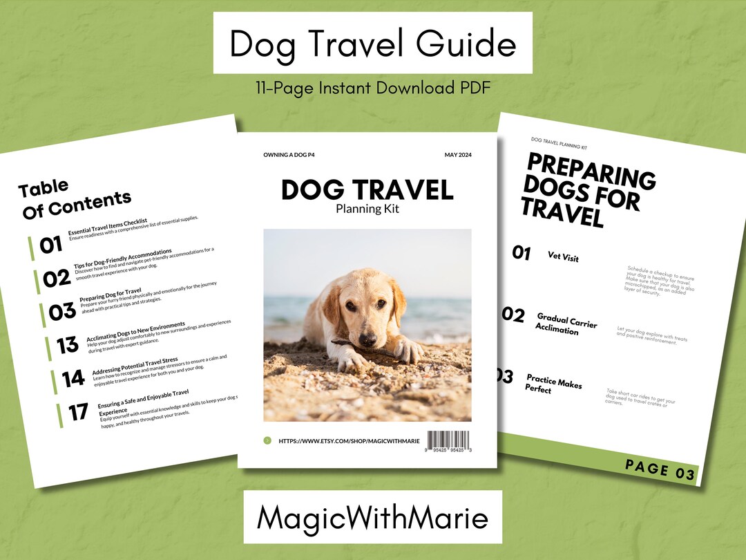 Dog Travel Planning Kit | Safe Pet Travel Guide (printable PDF) - Etsy