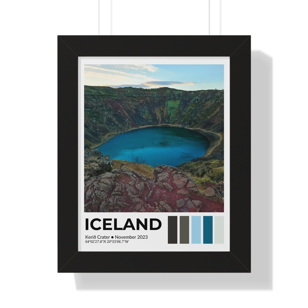 Iceland Krater Framed Print Iceland Wall Art Iceland Art Print Iceland ...