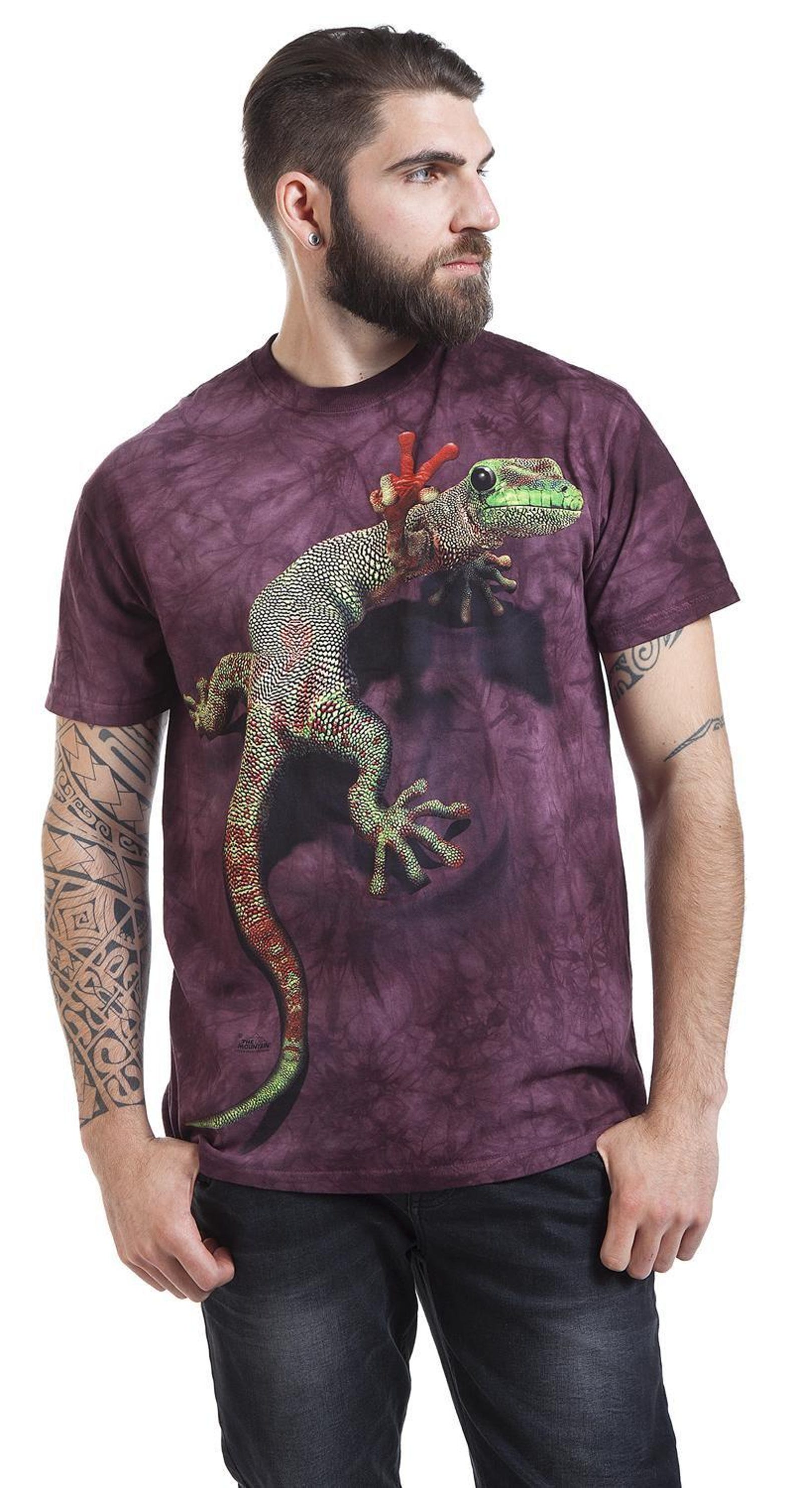 The Mountain Men's Peace Out Gecko T-shirt, Maroon, XL - Etsy