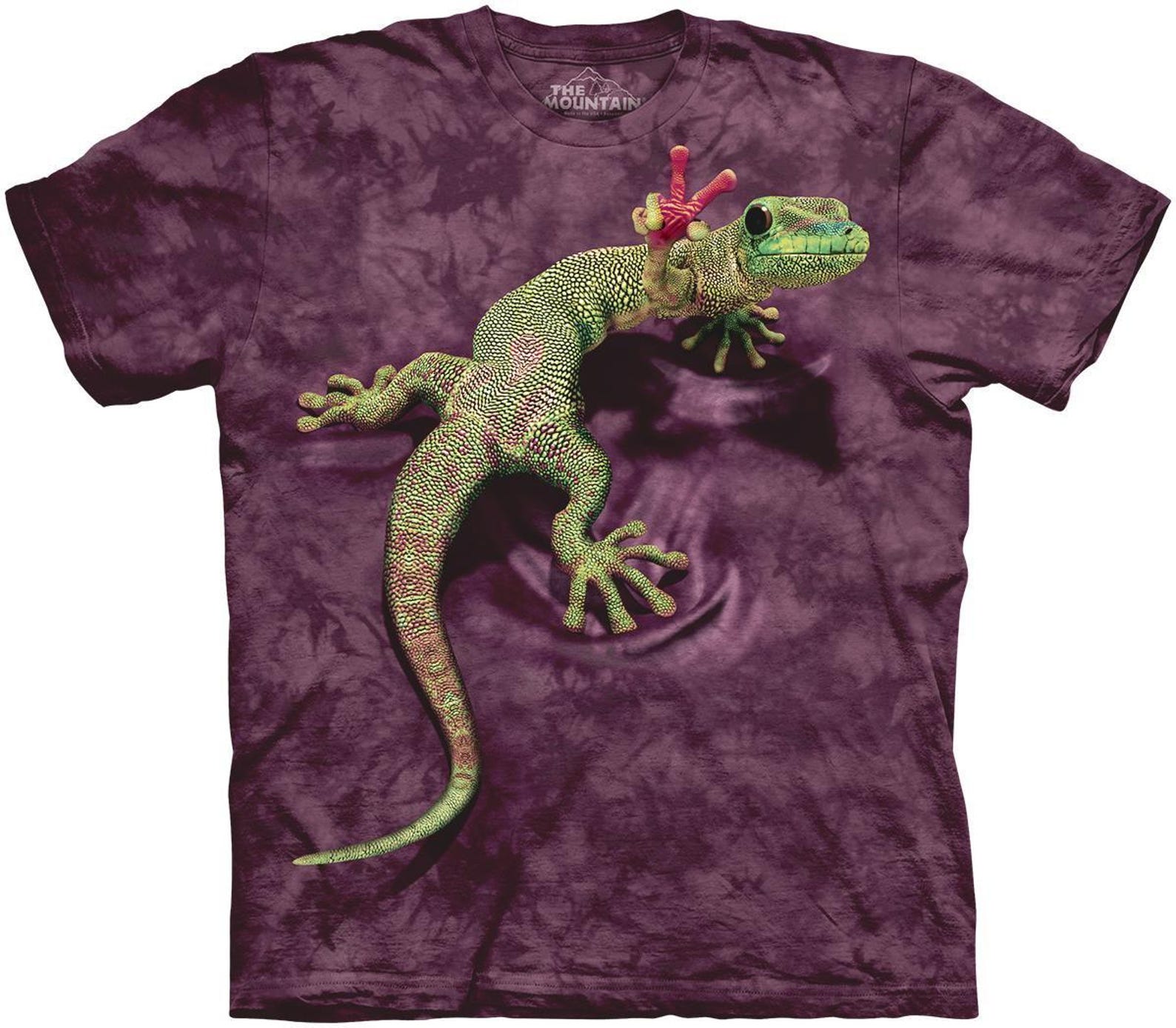 The Mountain Men's Peace Out Gecko T-shirt, Maroon, XL - Etsy