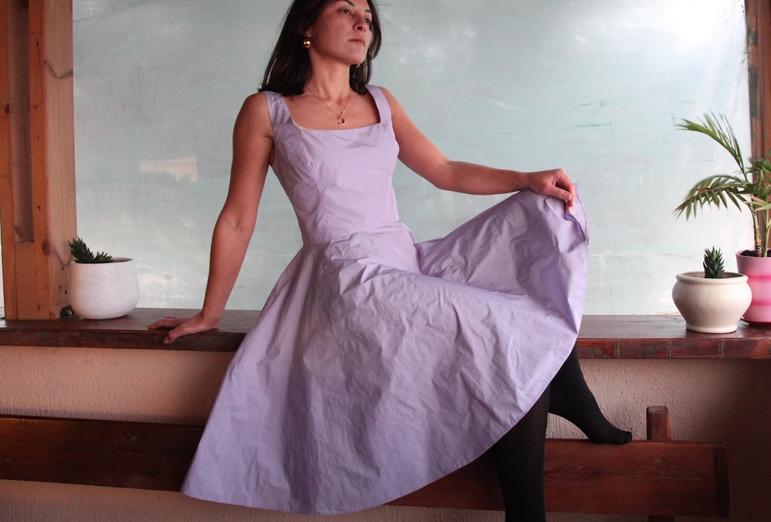 Anna Riska 00s Stock Lilac Purple Minimal Midi Dress.size L - Etsy