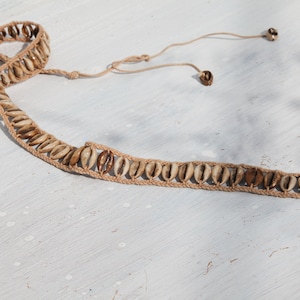 Handmade Woven Beige Shell Tie Belt. - Etsy