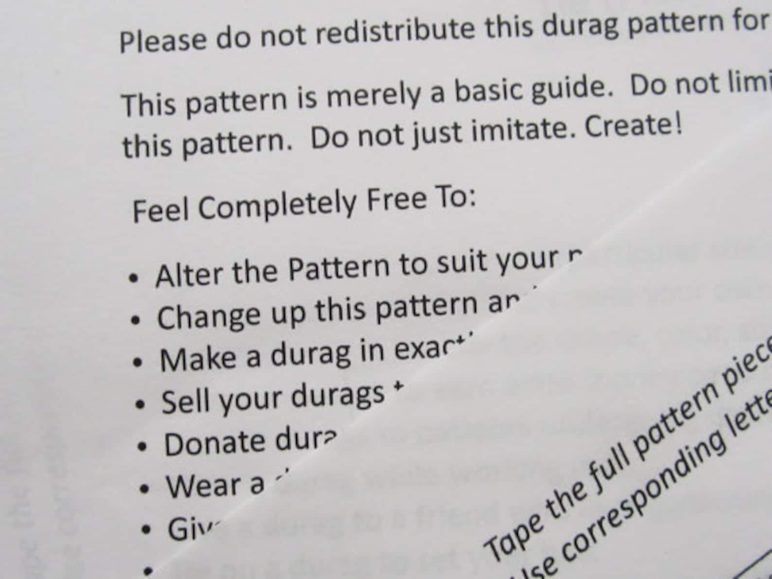 Easy Durag Sewing Pattern - Printable Scrub Cap, Bandana, Chemo Hat ...