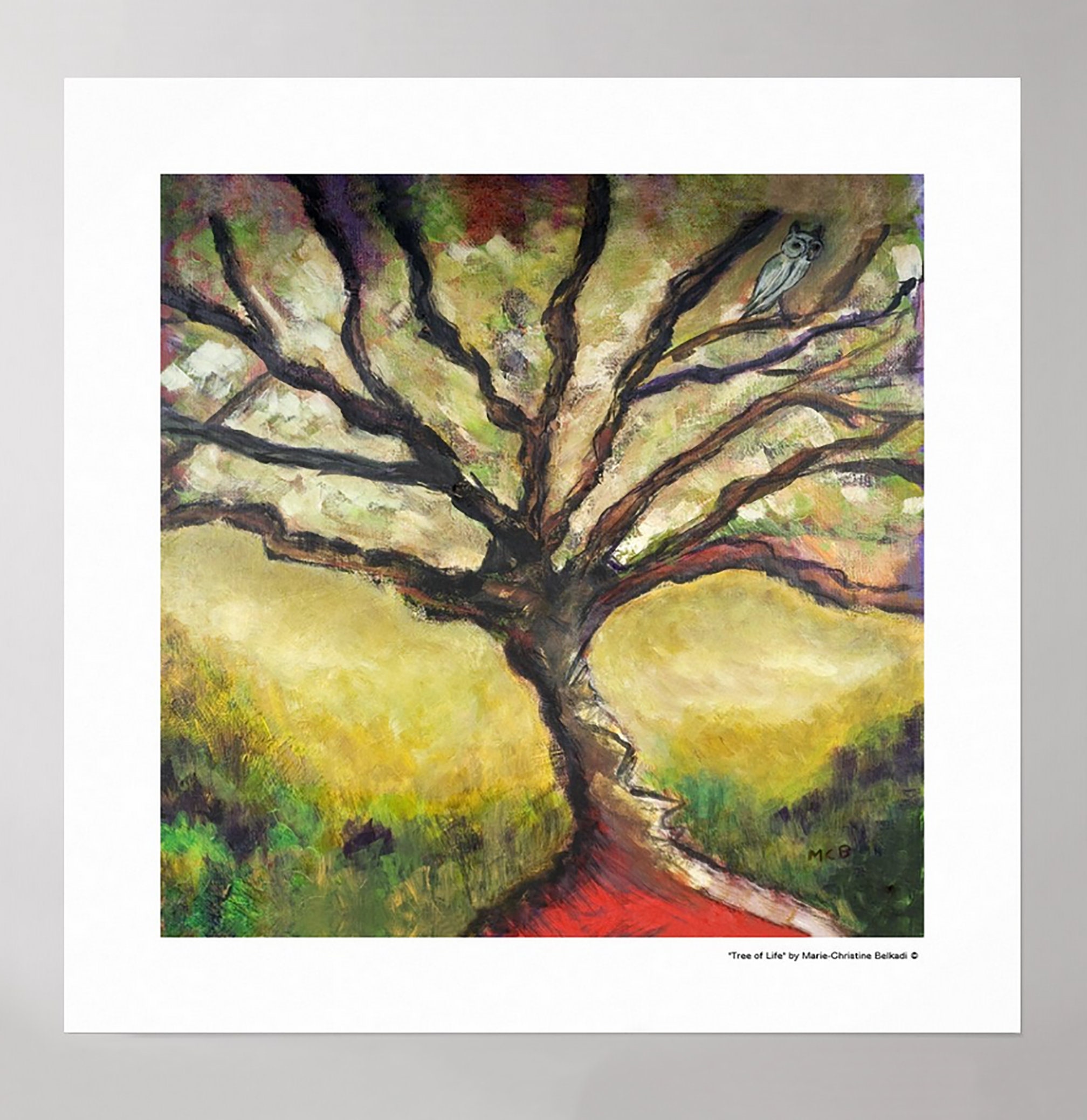 Figurative Tree Art Print, Original Landscape Tree Painting Print ...