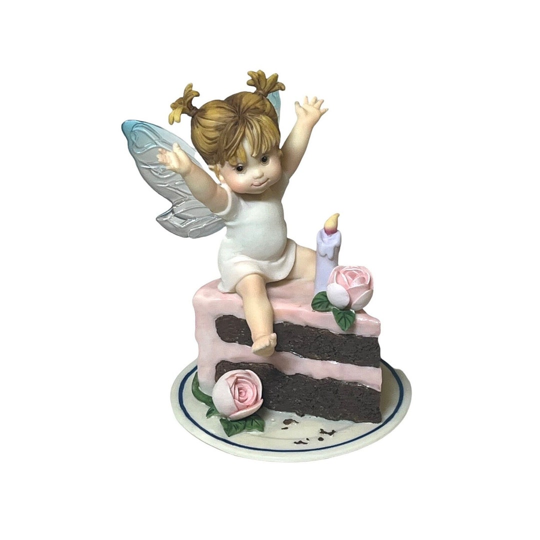 Vintage 2002 My Little Kitchen Fairies Happy BIRTHDAY CAKE FAIRIE ...