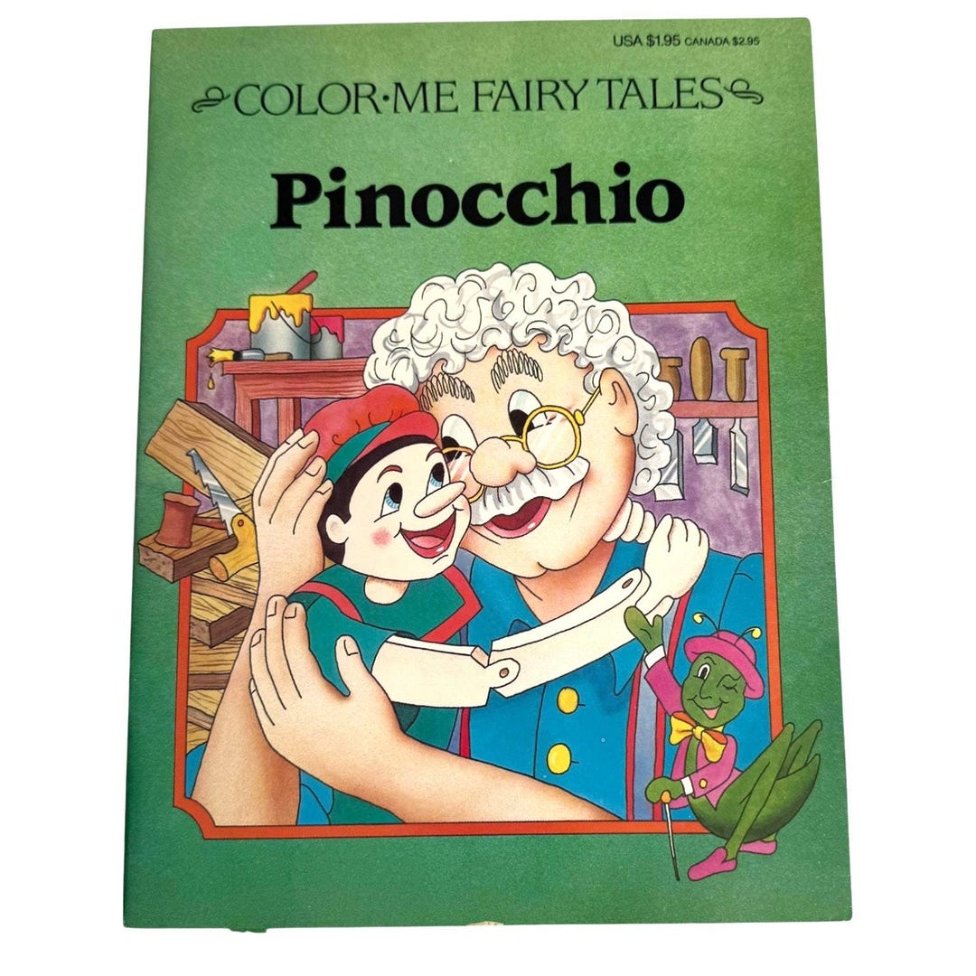 Vintage 1991 COLORING BOOK Disney Pinocchio Color Me Fairy Tales 10.5 ...