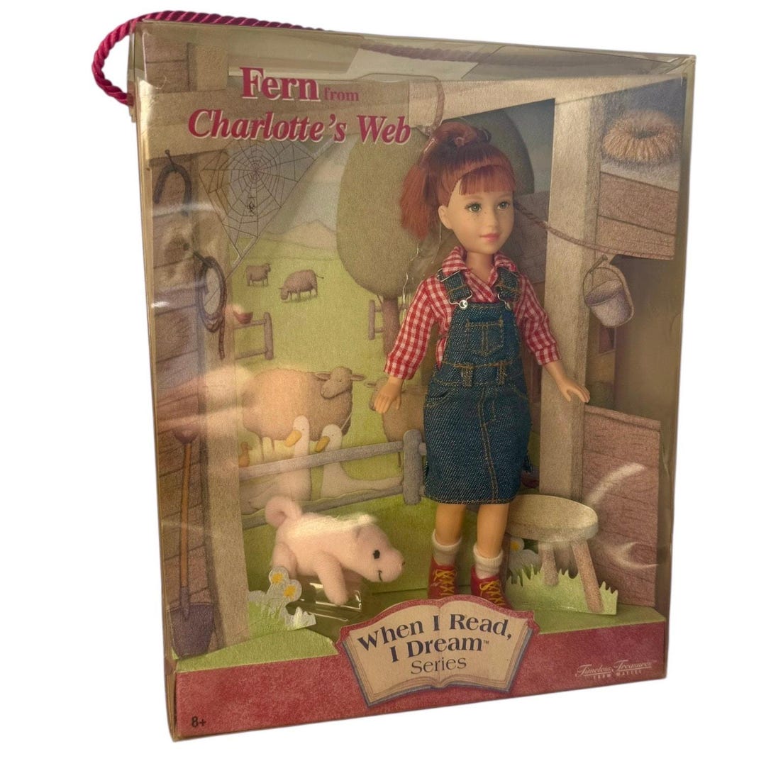 Charlottes Web Fern DOLL & PIG Wilber Plush When I Read I Dream 2001 ...