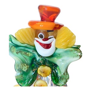 Murano Italy Art Glass 7 Winking CLOWN FIGURINE Bowtie Fratelli Pitau ...