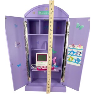 American Girl COMPUTER DESK ARMOIRE Purple Doll Furniture Computer ...