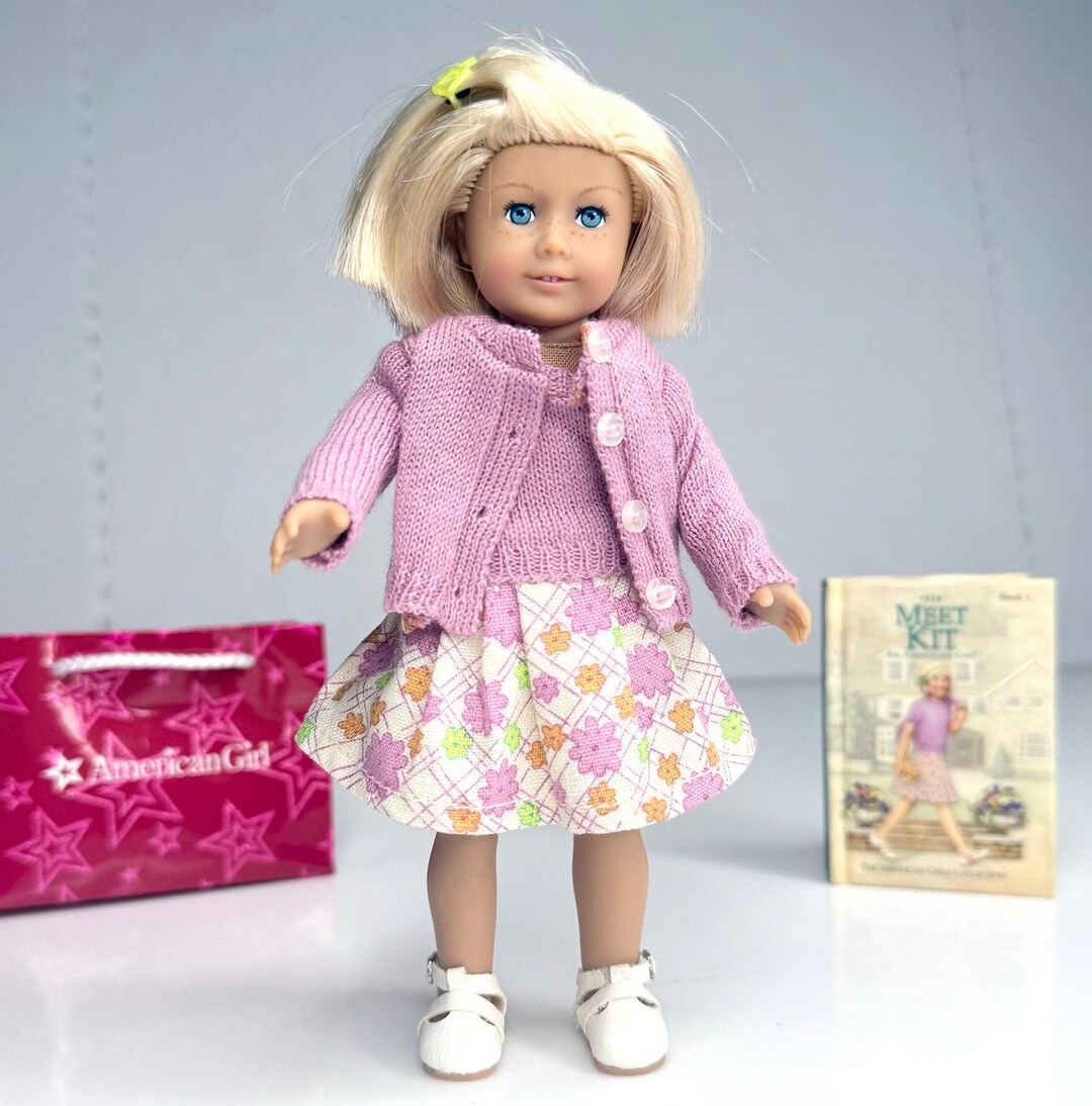 American Girl Kit Doll Mini Cloth Body Meet Outfit Barrette Skirt Shoes ...