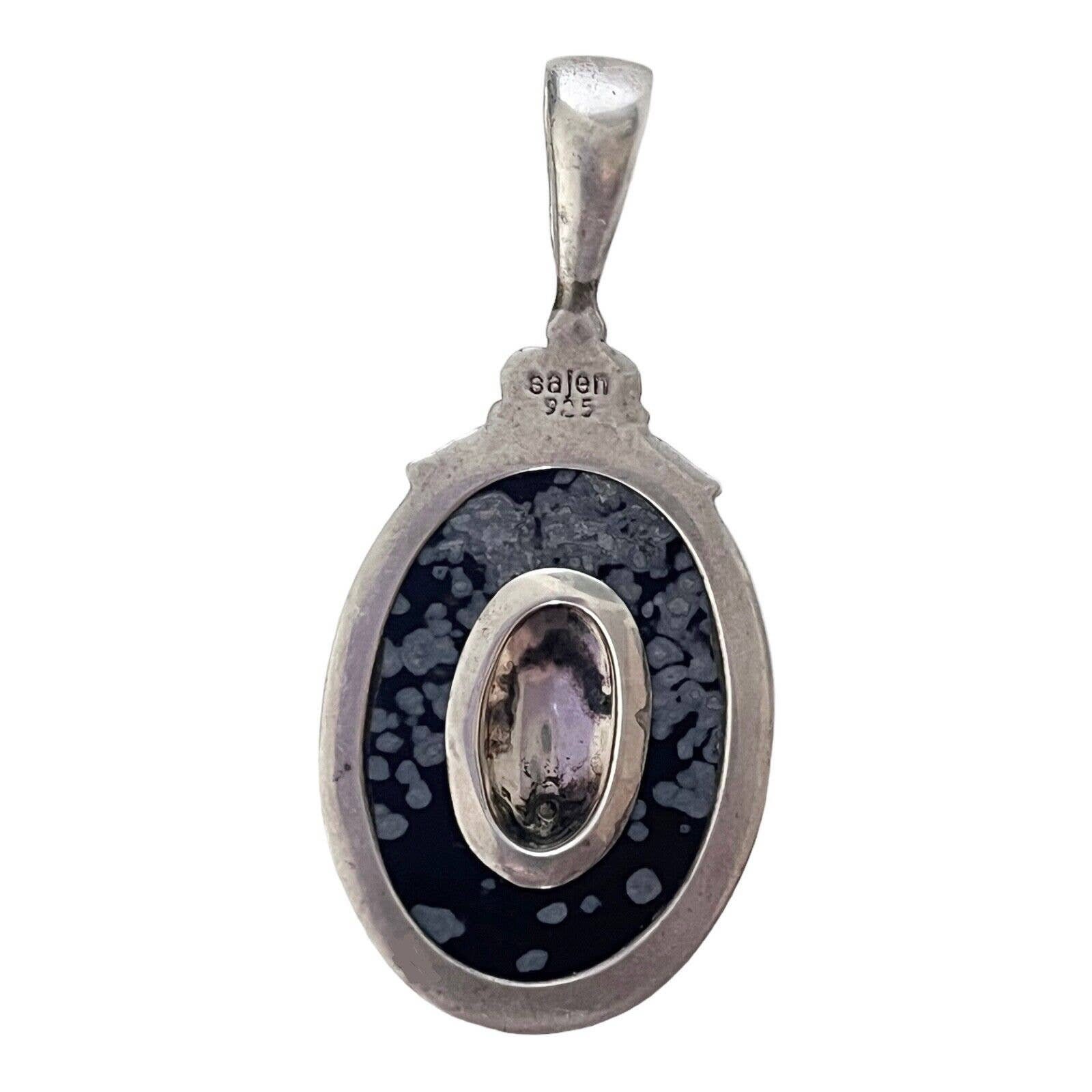 925 Silver Sajen Goddess Face Mother of Pearl PENDANT Black Obsidian ...