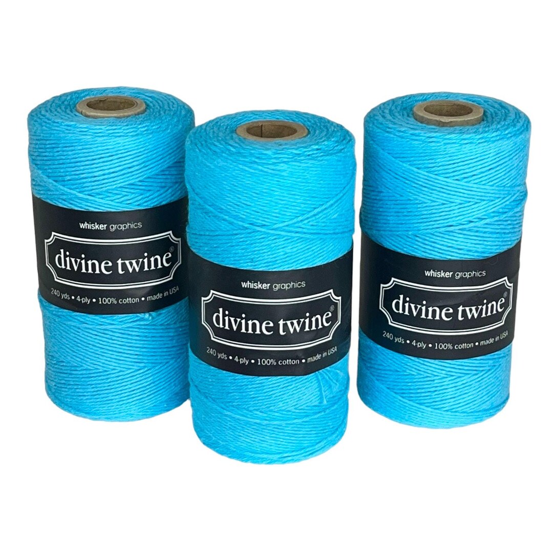 Divine Twine Set 3 Blue Bakers String 100% Cotton 240 Yards 4 PLY Made ...