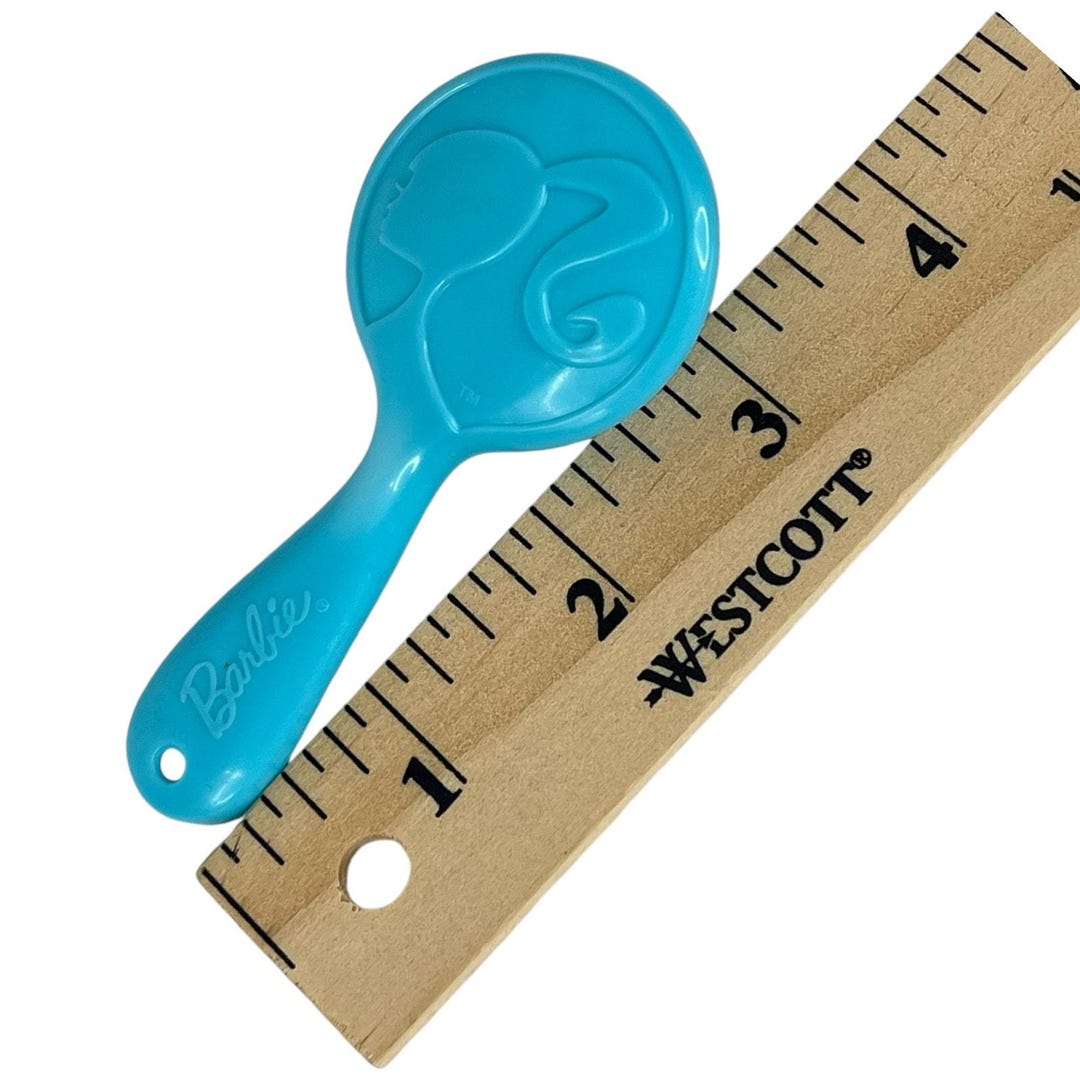 VTG Blue BARBIE BRUSH 3.5" Plastic 50's Barbie Head Logo and "barbie ...