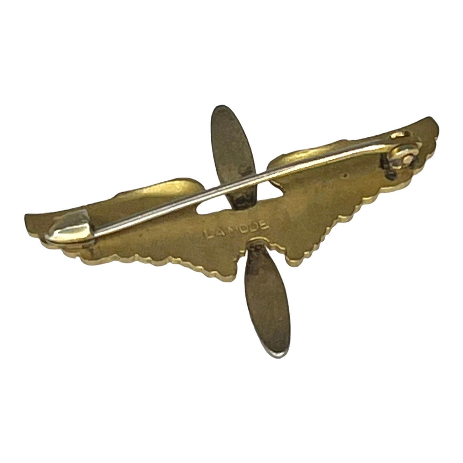 Lamode Signed US Army Aviation Wings BROOCH 1.5 Hat Pin Gold Silver ...