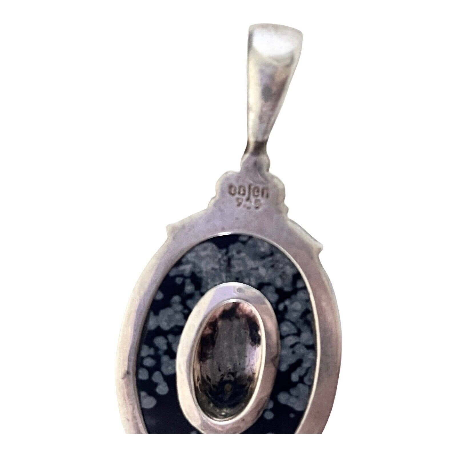 925 Silver Sajen Goddess Face Mother of Pearl PENDANT Black Obsidian ...